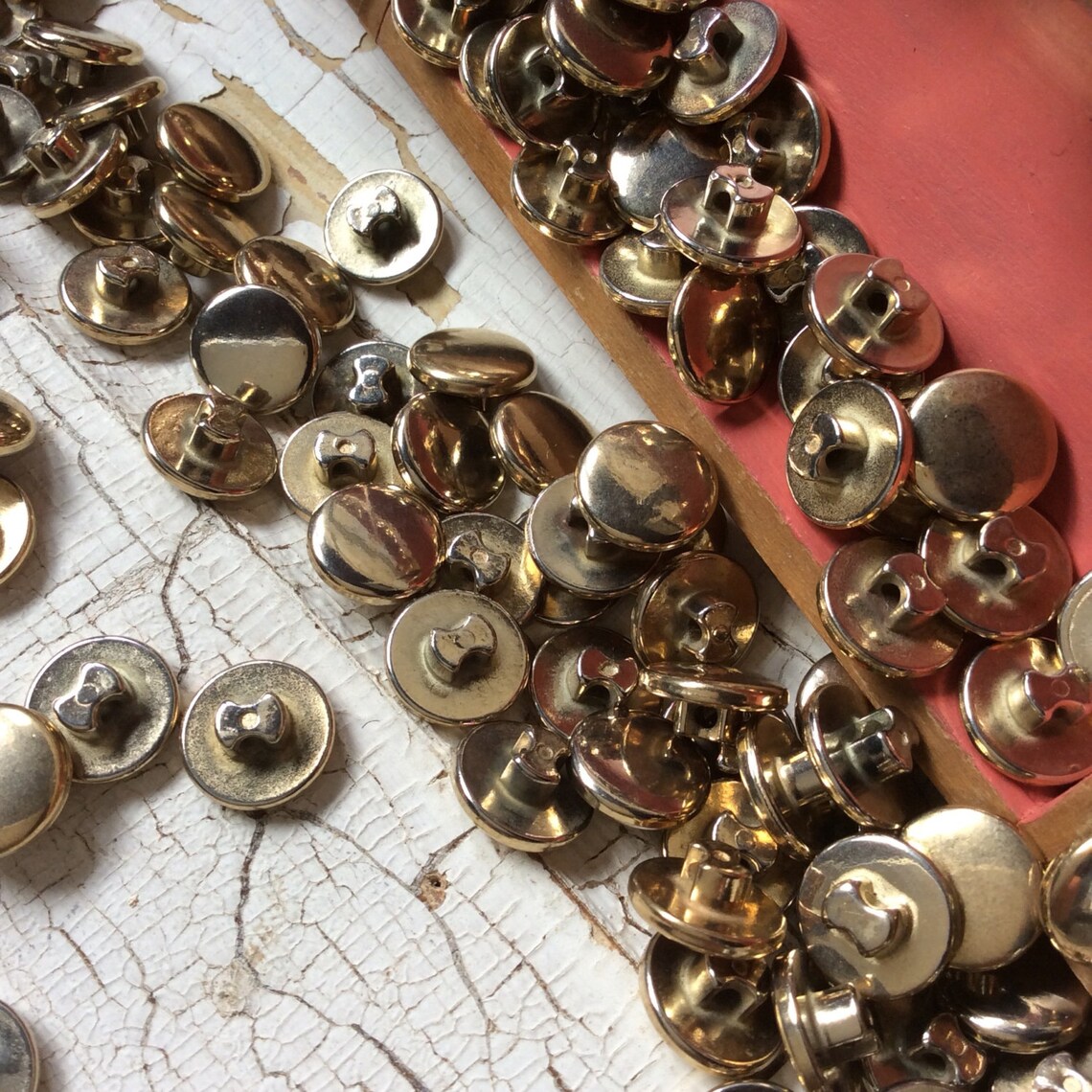 Small Gold Plated Vintage Buttons With Self Shank Made in - Etsy