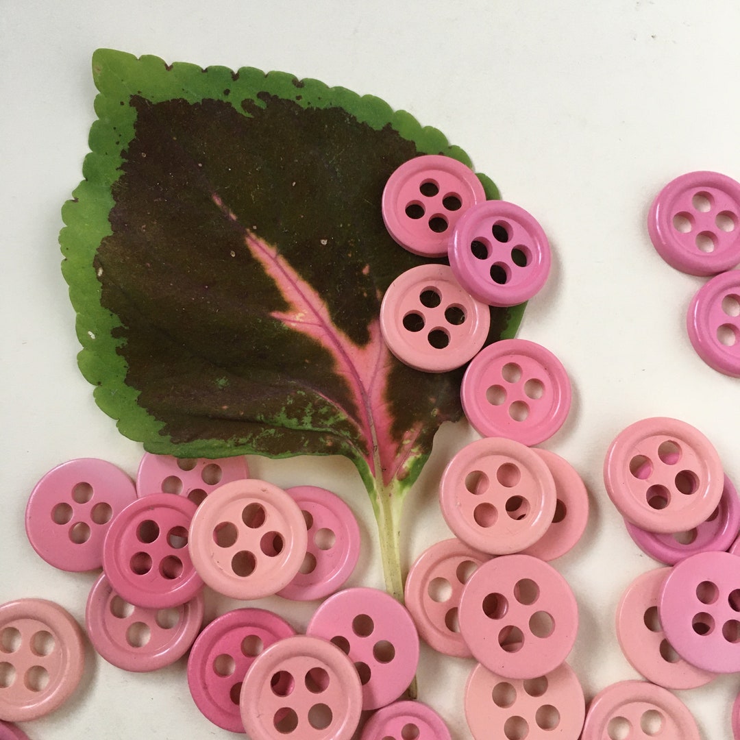 Vintage Pink Buttons, New Old Stock Set of 20 Mixed Shades of Pink, 4 ...