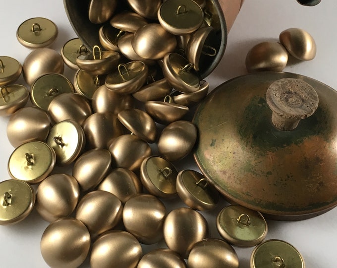 Metal Gold Dome Buttons With Wire Shank Dull Matte Finish - Etsy