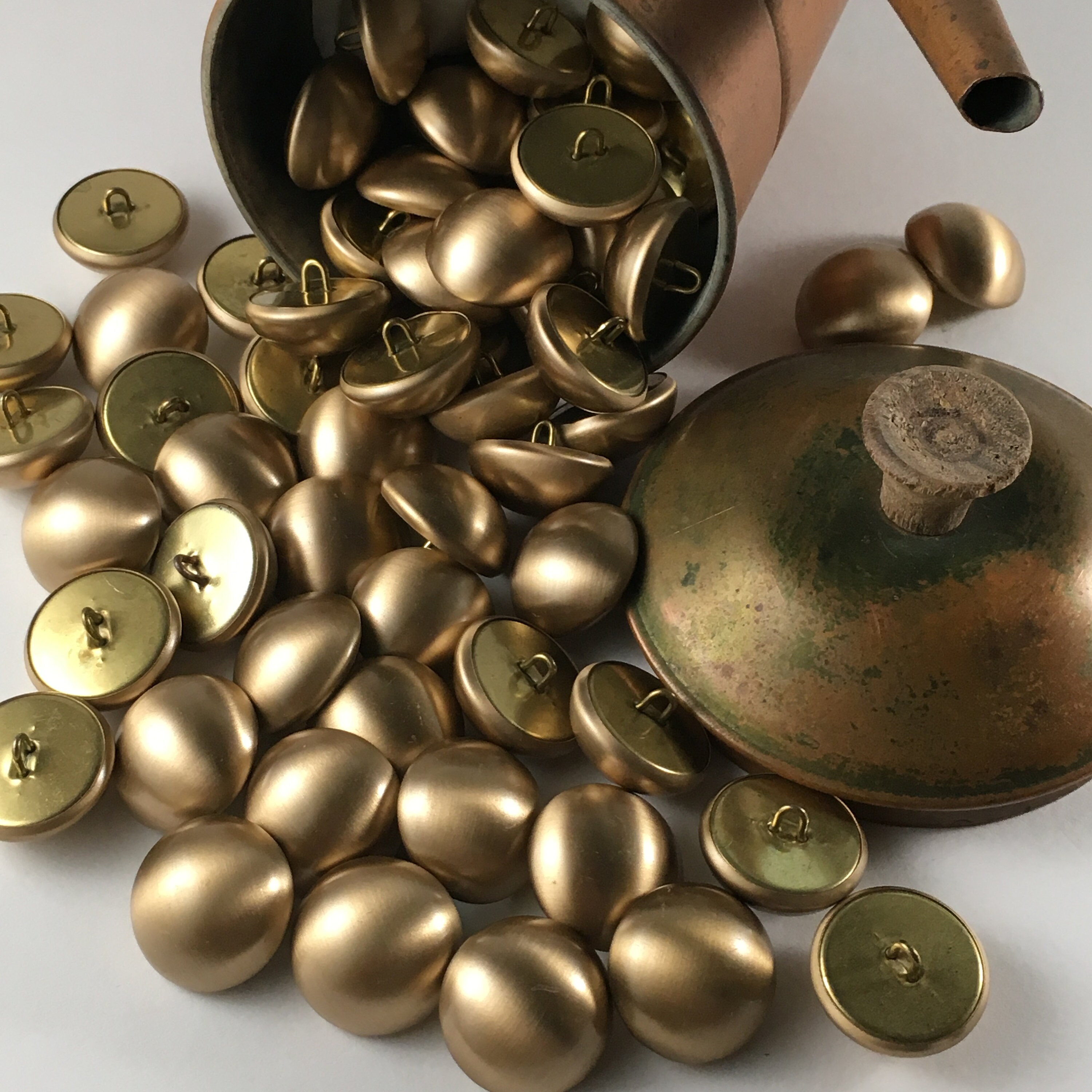 Metal Gold Dome Buttons with Wire Shank Matte Finish Set of | Etsy