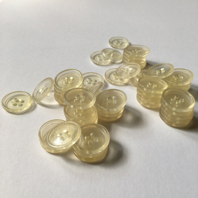 Large Vintage Transparent Craft Buttons Set of 40 7/8 | Etsy