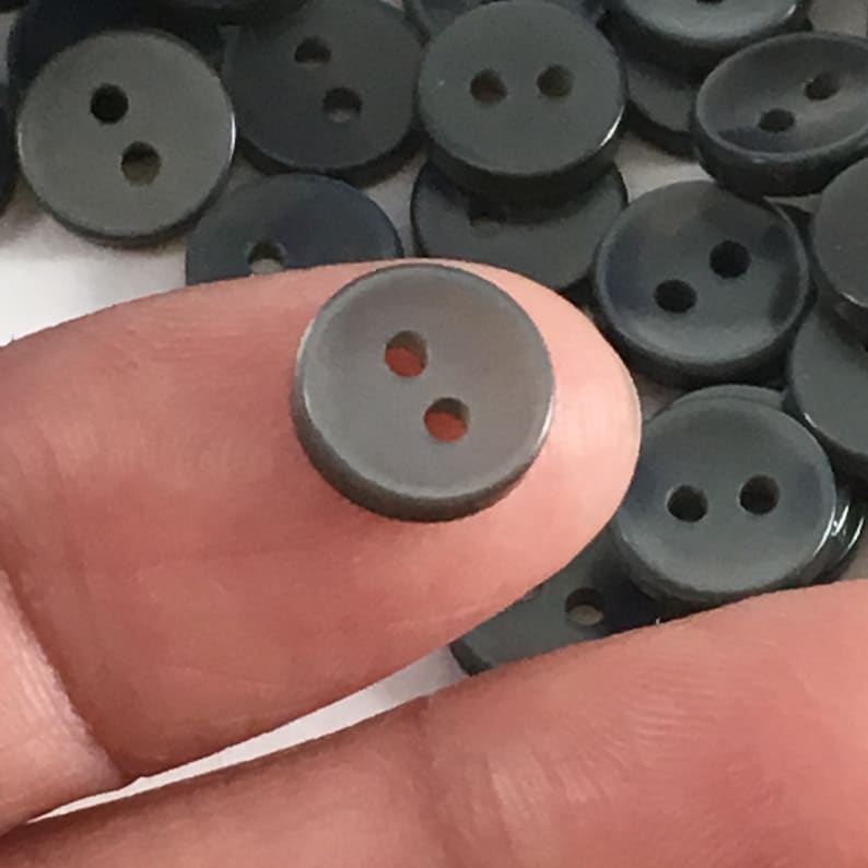Tiny Gray Concave Buttons Lot of 75 Small Shirt Button Ideal - Etsy