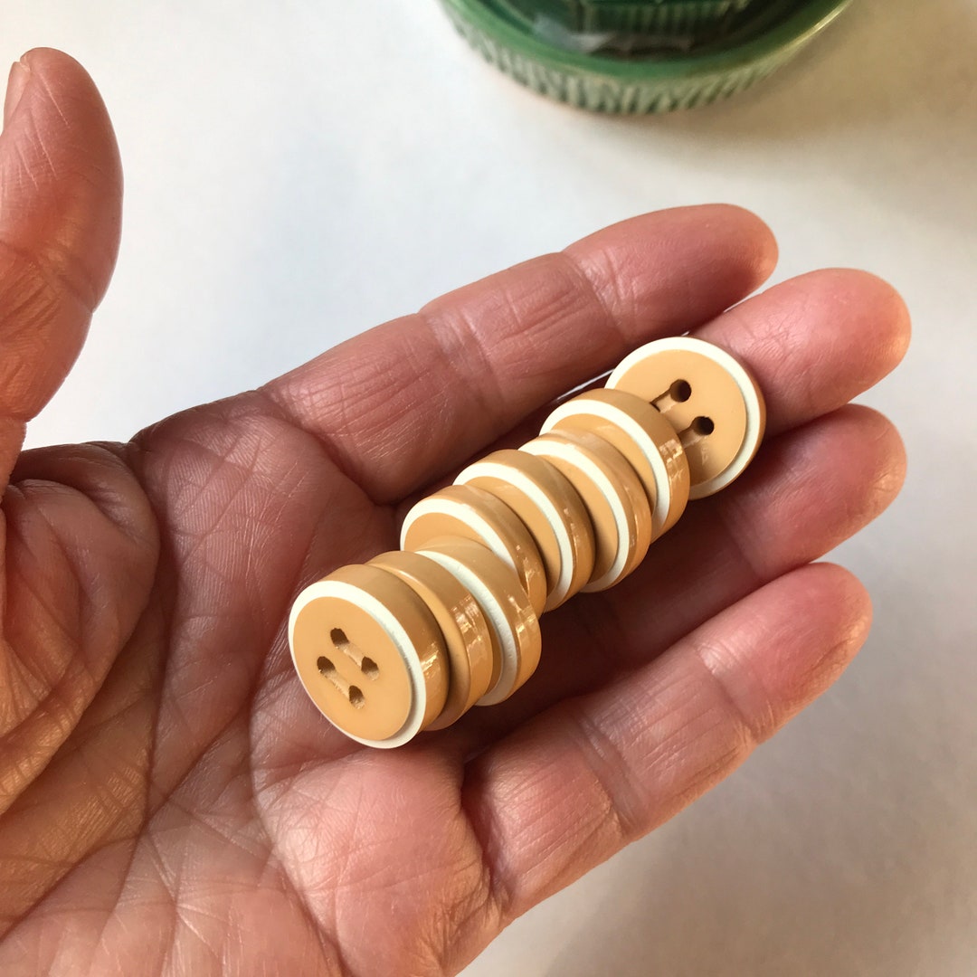 Vintage Khaki Tan Buttons With White Rim, 3/4 Inch, Set of 10 - Etsy