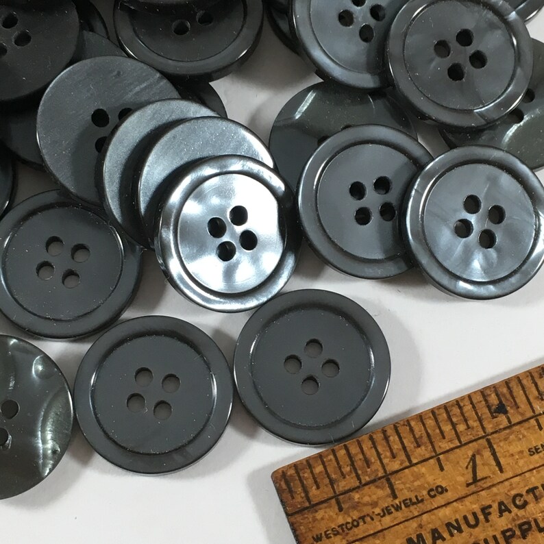 Shiny Vintage Medium Gray Buttons Set of 15 New Old Stock | Etsy