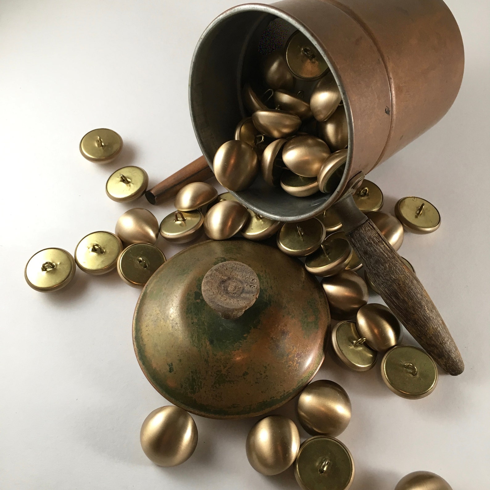 Metal Gold Dome Buttons With Wire Shank Dull Matte Finish | Etsy