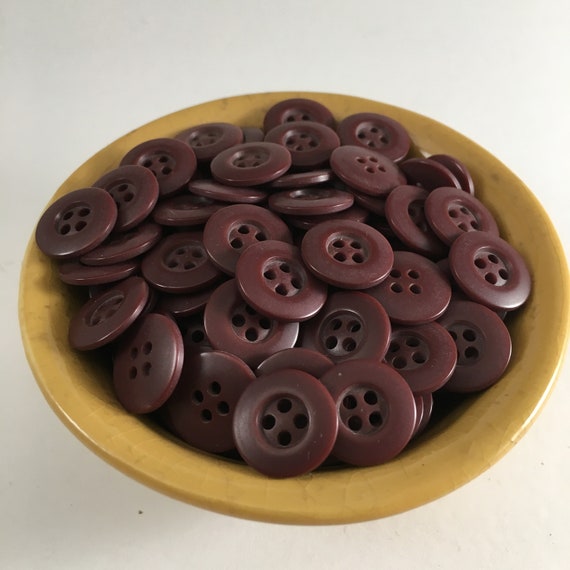 Vintage Buttons Deep Red Buttons Set of 20 Maroon - Etsy