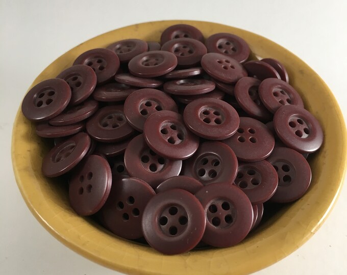 Vintage Buttons Deep Red Buttons, Set of 20, Maroon, Red-brown, Just ...