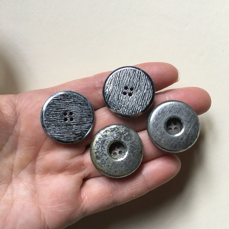 Large Silver Buttons Faux Silver Pressed Metal Button | Etsy