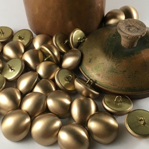 Metal Gold Dome Buttons With Wire Shank Dull Matte Finish | Etsy