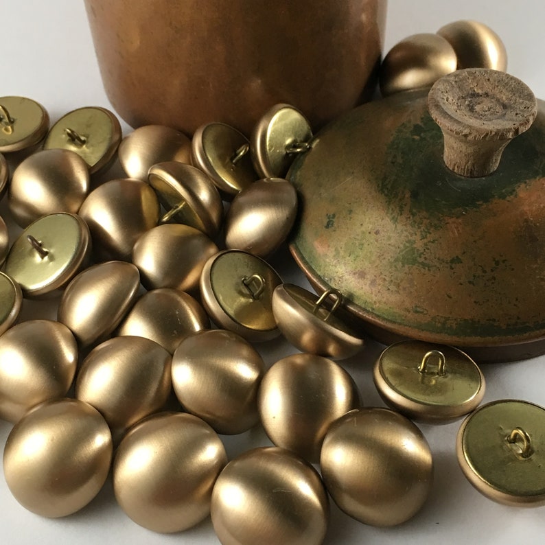 Metal Gold Dome Buttons With Wire Shank Dull Matte Finish | Etsy