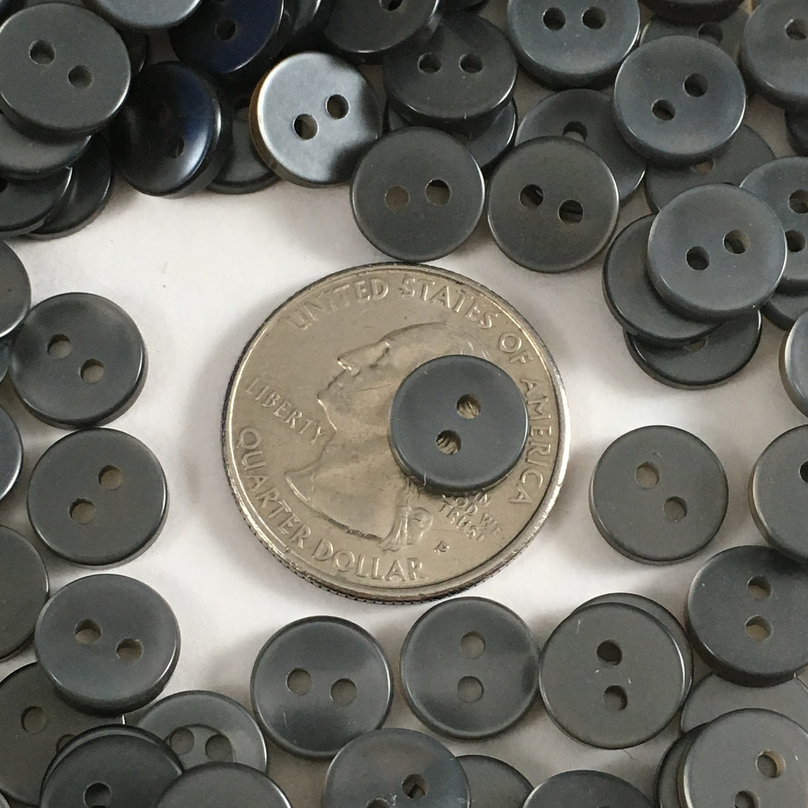 Tiny Gray Concave Buttons Lot of 75 Small Shirt Button Ideal - Etsy