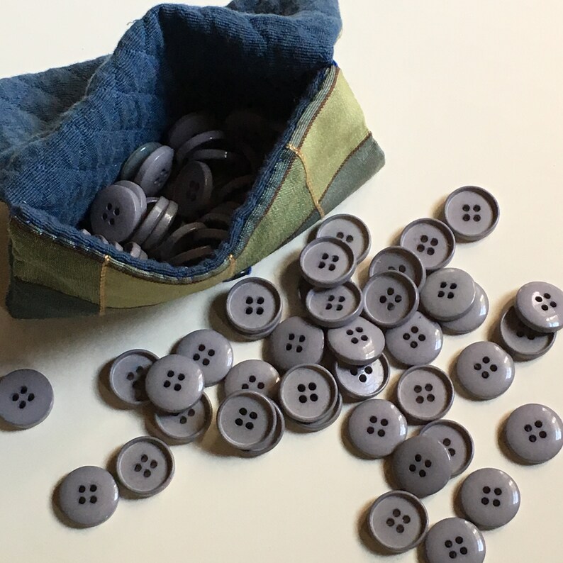 Small Gray Buttons With Prominent Edge, Vintage Set of 12, 5/8" in ...