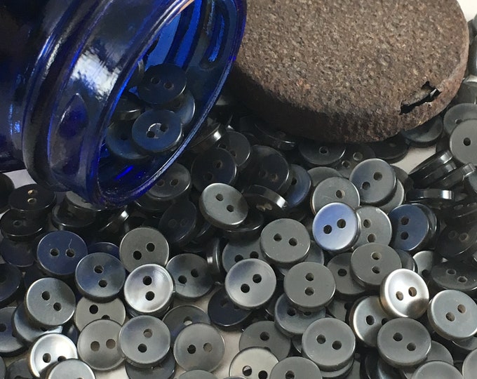Tiny Gray Concave Buttons Lot of 75 Small Shirt Button Ideal - Etsy