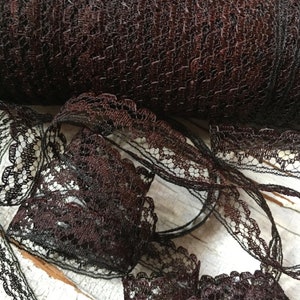 Dark Brown Lace 4.5 Yards 1/2 Wide Stiff Narrow Lace - Etsy