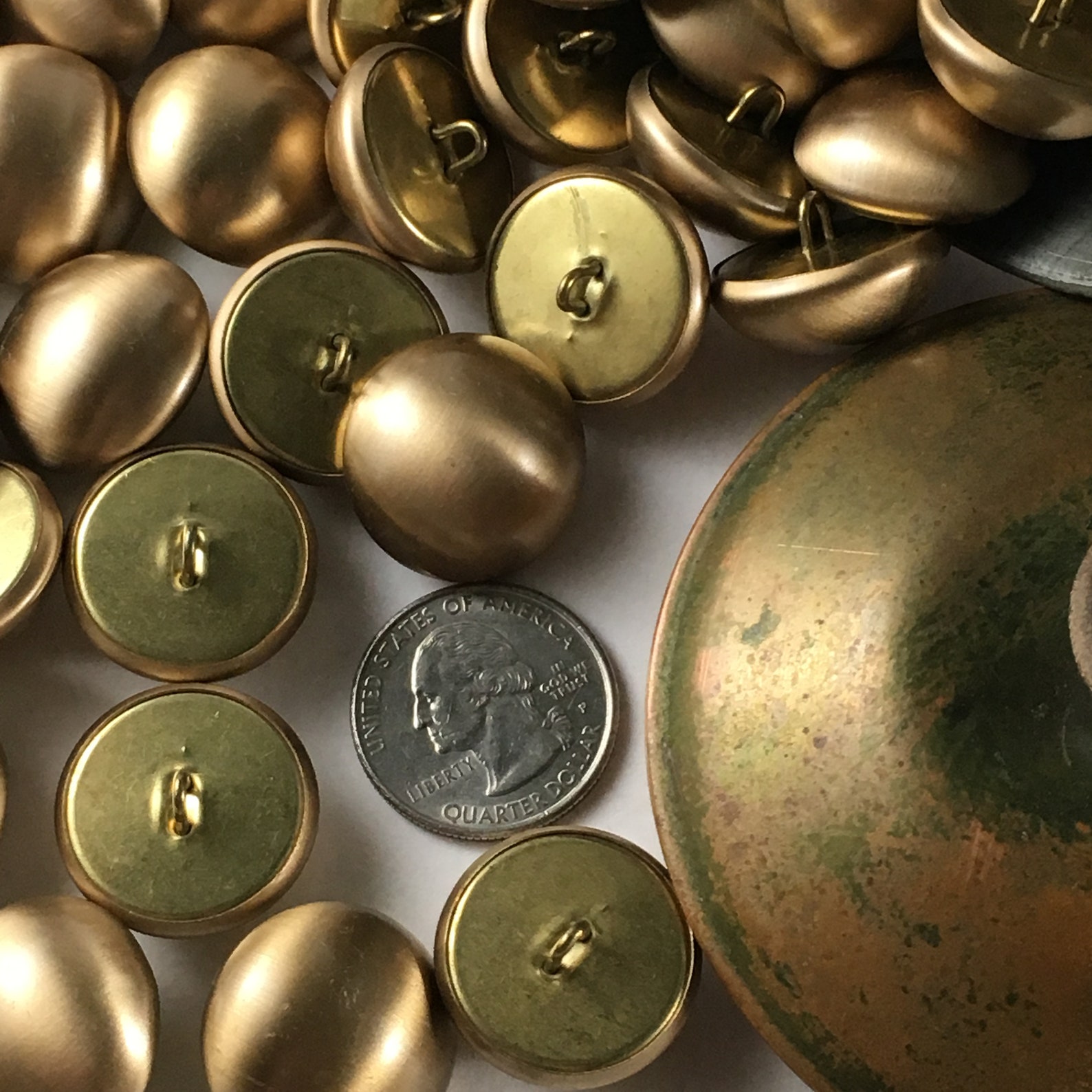 Metal Gold Dome Buttons with Wire Shank Matte Finish Set of | Etsy