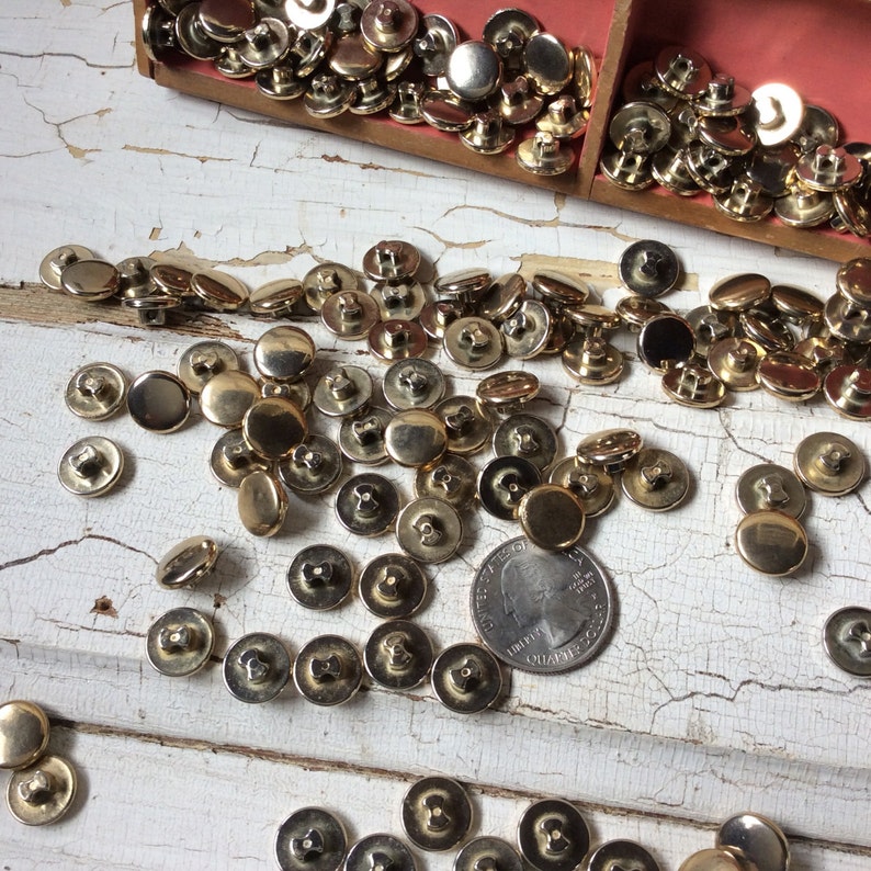 Small Gold Plated Vintage Buttons With Self Shank Made in - Etsy