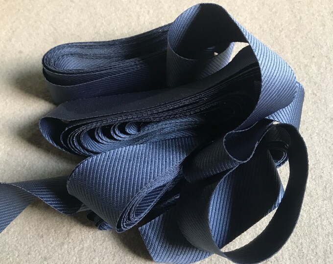 Blue Grey Ribbed Bias Trim 3 Yards Long 1 3/8" Wide, Vintage ...
