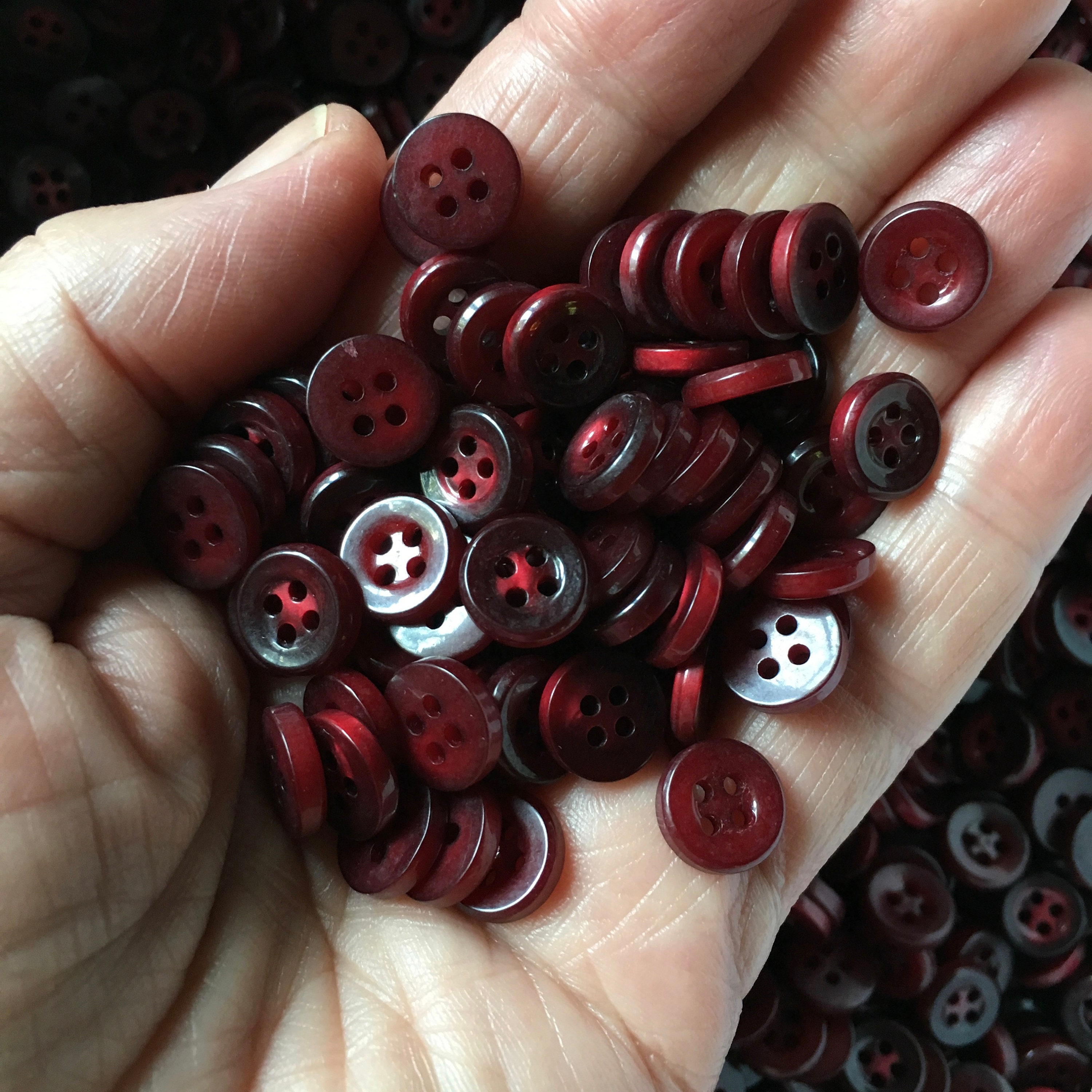 Buttons Dark Red Look Like Tasty Cranberries Set of 40 | Etsy