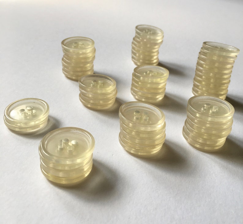 Large Vintage Transparent Craft Buttons Set of 40 7/8 | Etsy