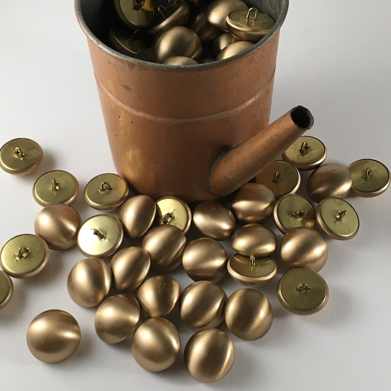 Metal Gold Dome Buttons With Wire Shank Dull Matte Finish | Etsy