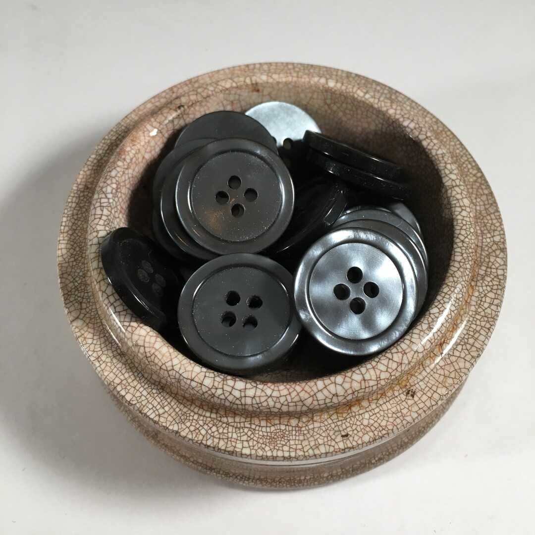 Shiny Vintage Medium Gray Buttons Set of 15, New Old Stock, 5/8" in ...