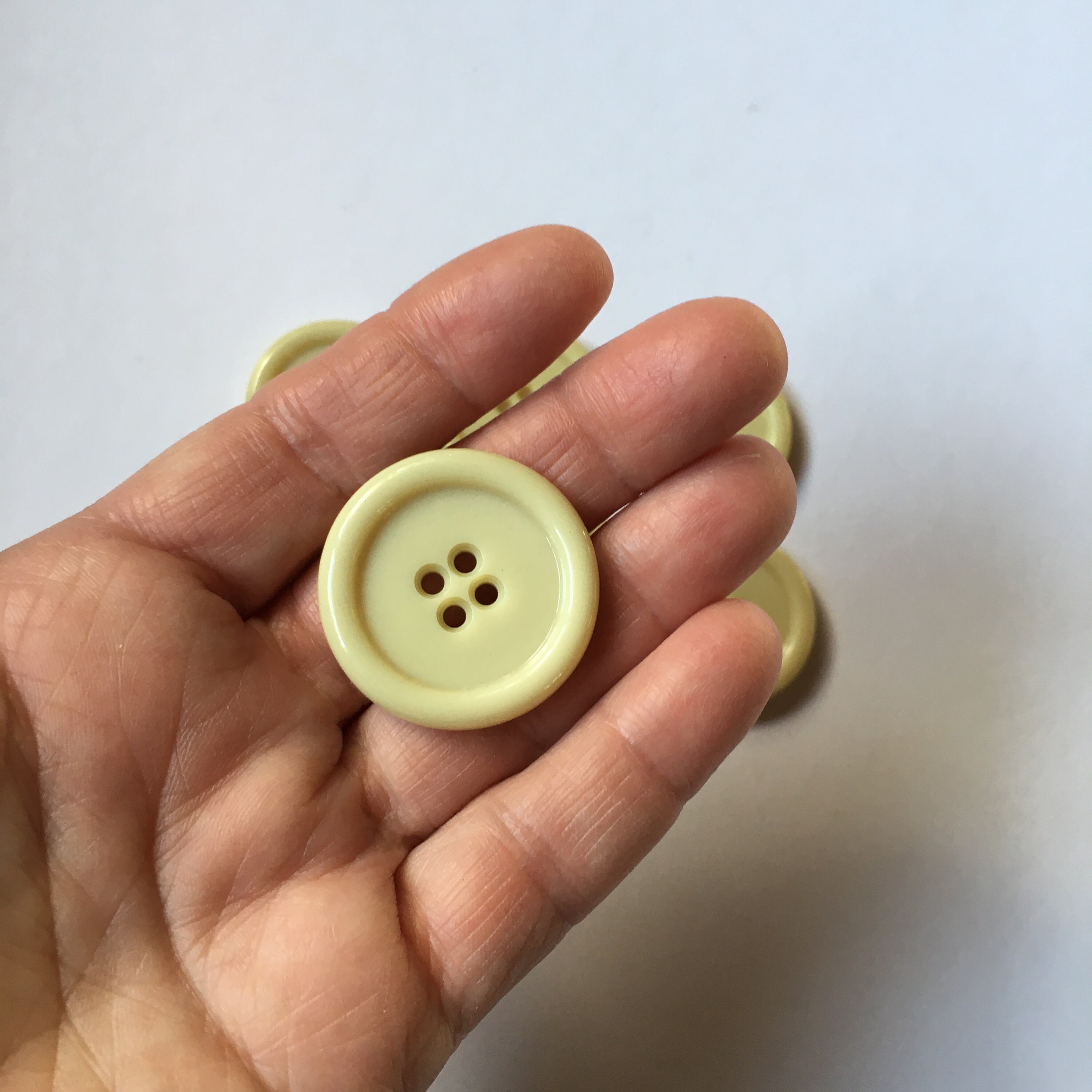 Large Vintage Almond Colored Buttons Set of 6 Coat Jacket | Etsy