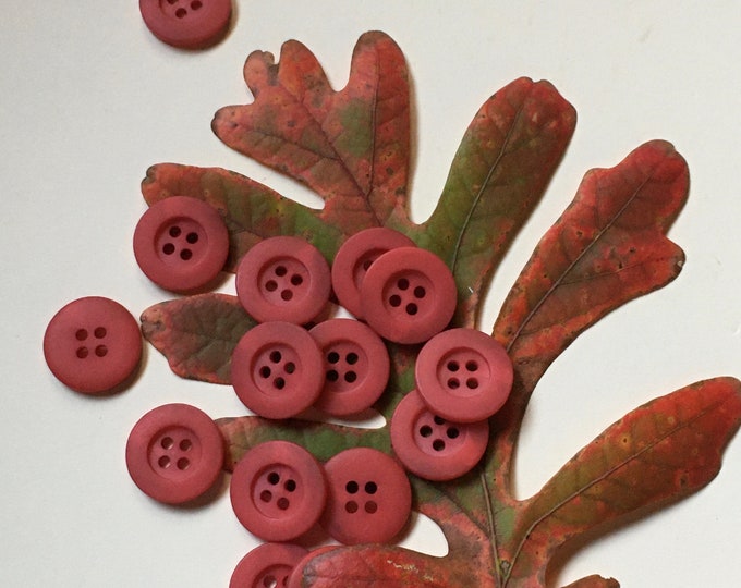 Buttons Matte Red Set of 12 - Etsy