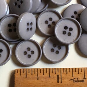 Small Gray Buttons With Prominent Edge, Vintage Set of 12, 5/8" in ...