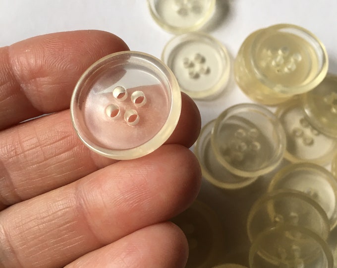 Large Vintage Transparent Craft Buttons, Set of 40, 7/8" in Diameter ...