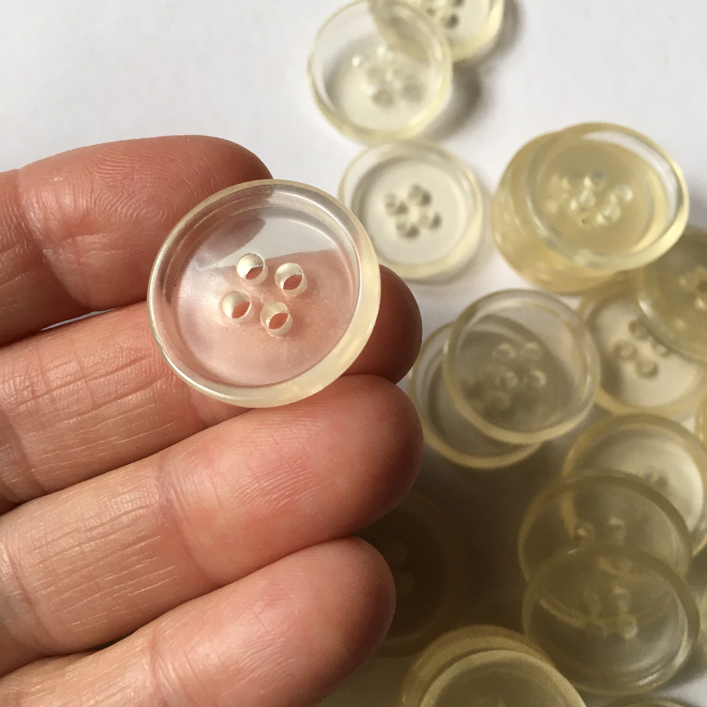 Large Vintage Transparent Craft Buttons Set of 40 7/8 | Etsy