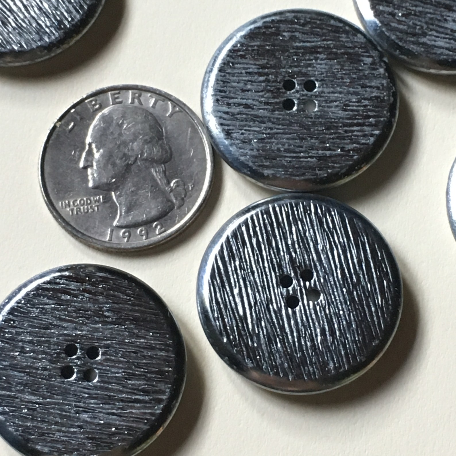 Large Silver Buttons Faux Silver Pressed Metal Button | Etsy