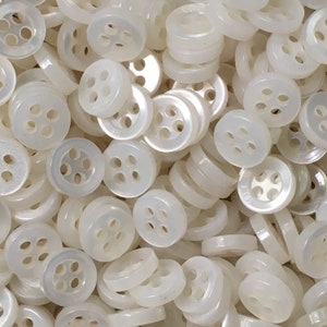 Small Shiny White Vintage Buttons, 5/16" in Diameter, Lot of 60, Idea ...