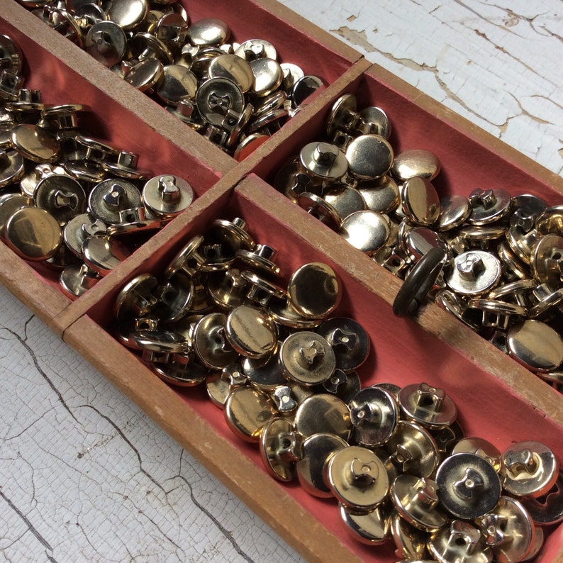 Small Gold Plated Vintage Buttons With Self Shank Made in - Etsy