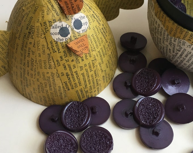 Violet Button Funky Vintage Deep Purple Seventies Self Shank - Etsy