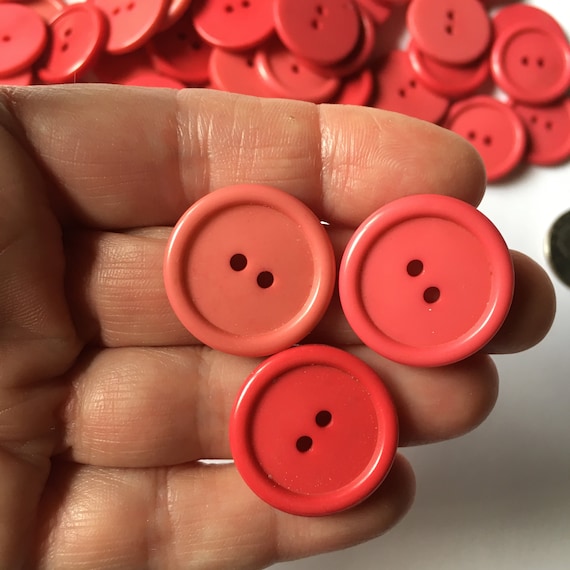 Vintage Buttons Pretty Deep Pink Shades Set of 18 7/8 | Etsy