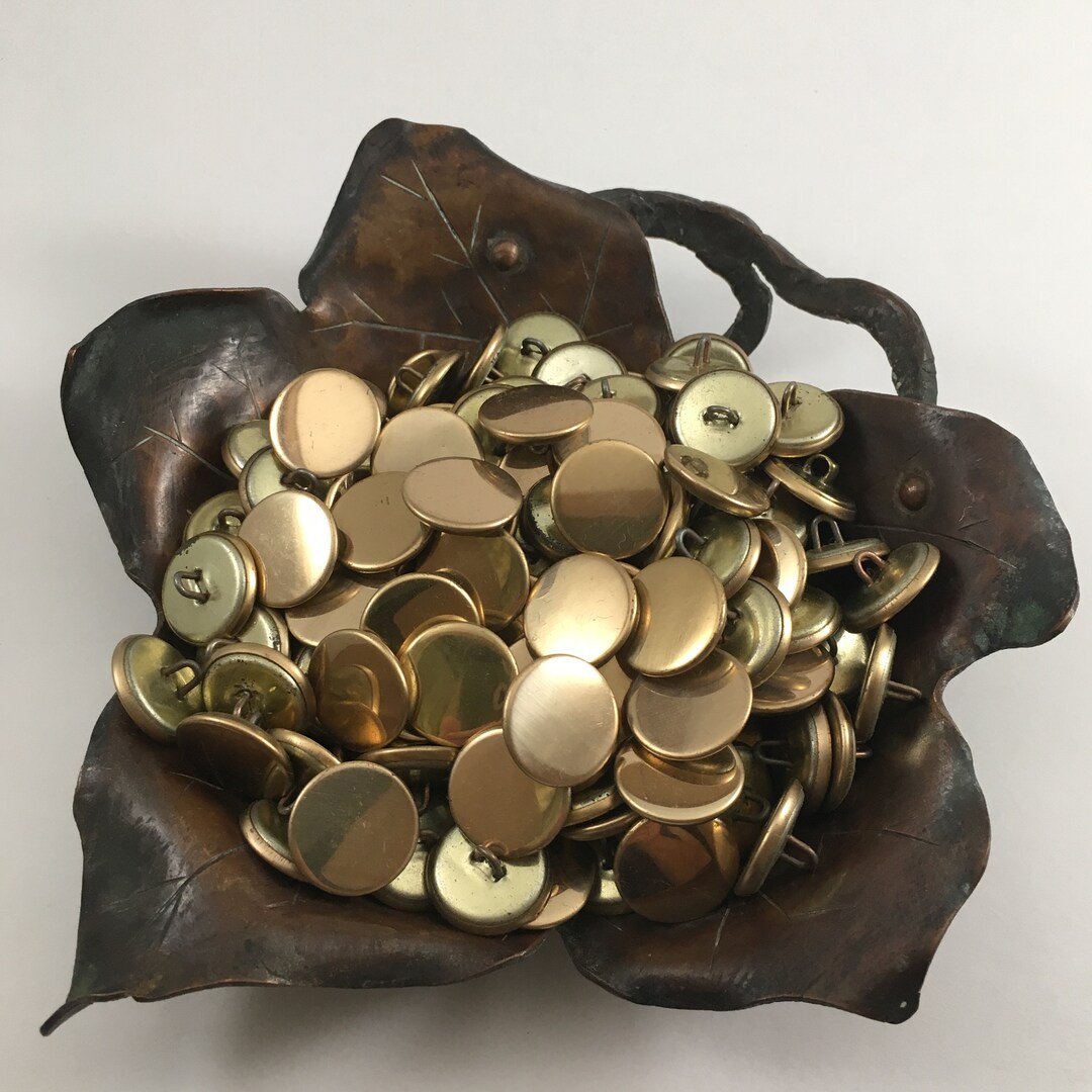 Vintage Mirrored Gold Metal Buttons, Set of 12 (11/16" Diameter) - Etsy