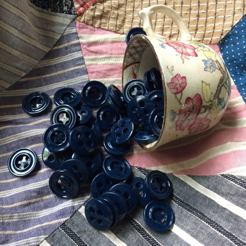 Steam Punk Button Dark Blue Vintage Buttons Set of 12 - Etsy