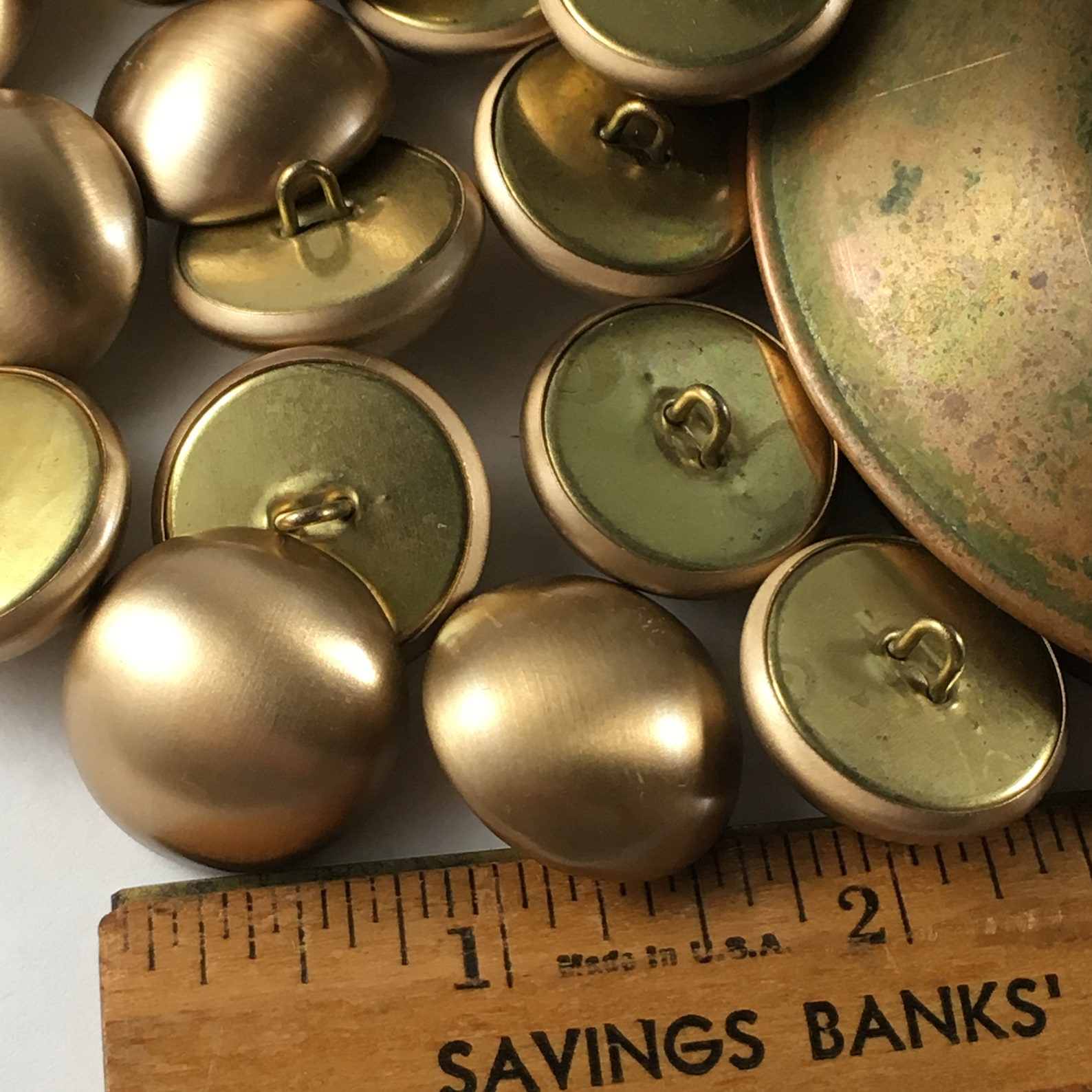 Metal Gold Dome Buttons With Wire Shank Dull Matte Finish | Etsy