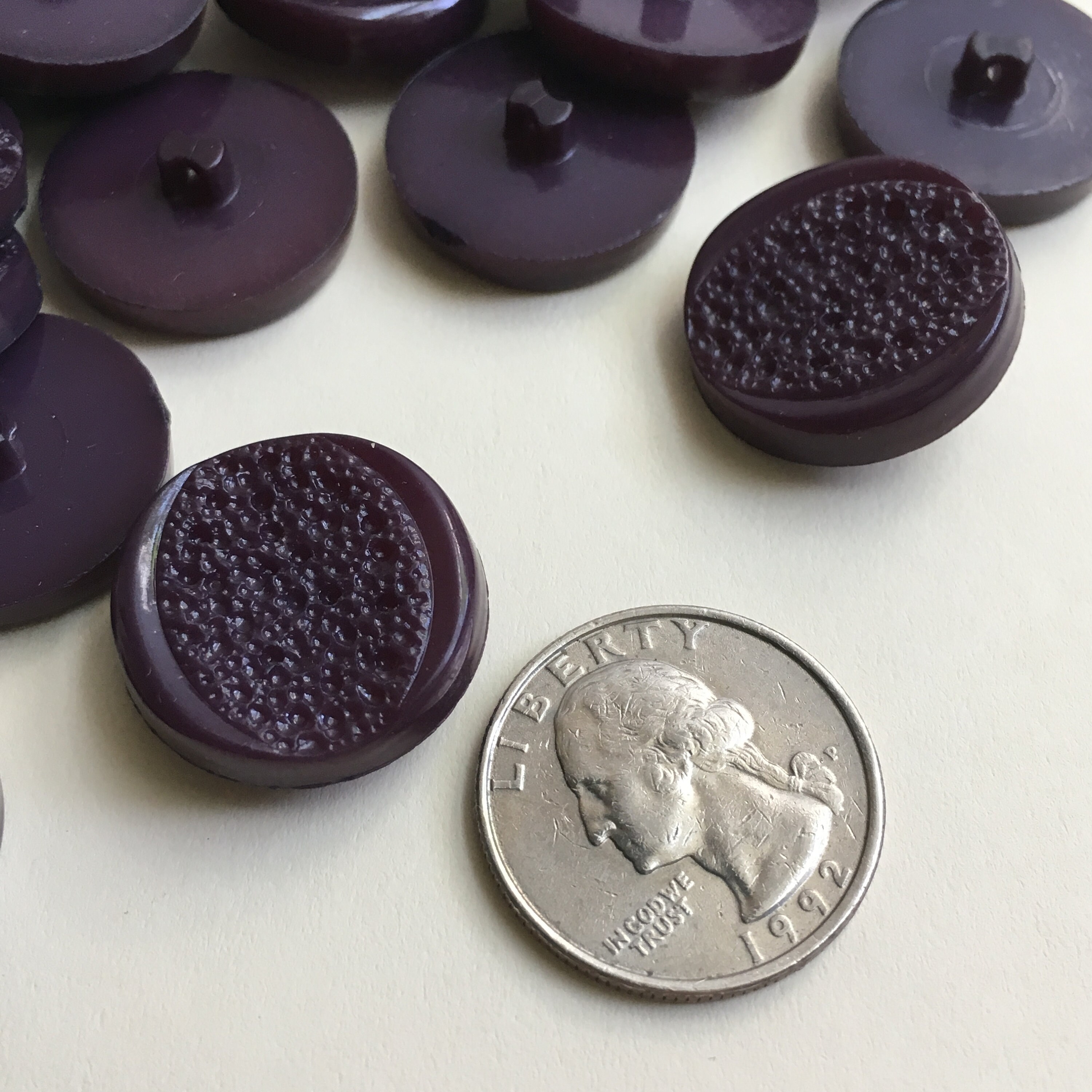 Violet Button Funky Vintage Deep Purple Seventies Self Shank | Etsy