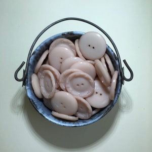 Light Pink Coat Buttons, 6 Large Sweater or Jacket Buttons. 1 3/8" in ...