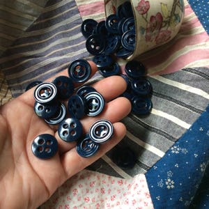 Steam Punk Button, Dark Blue Vintage Buttons, Set of 12, Dimensional ...