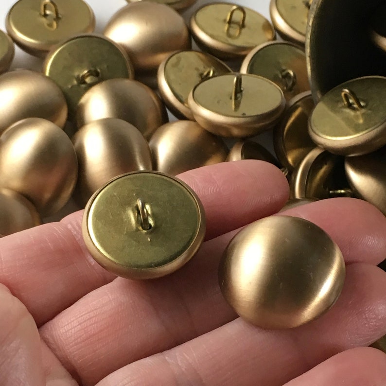 Metal Gold Dome Buttons With Wire Shank Dull Matte Finish | Etsy