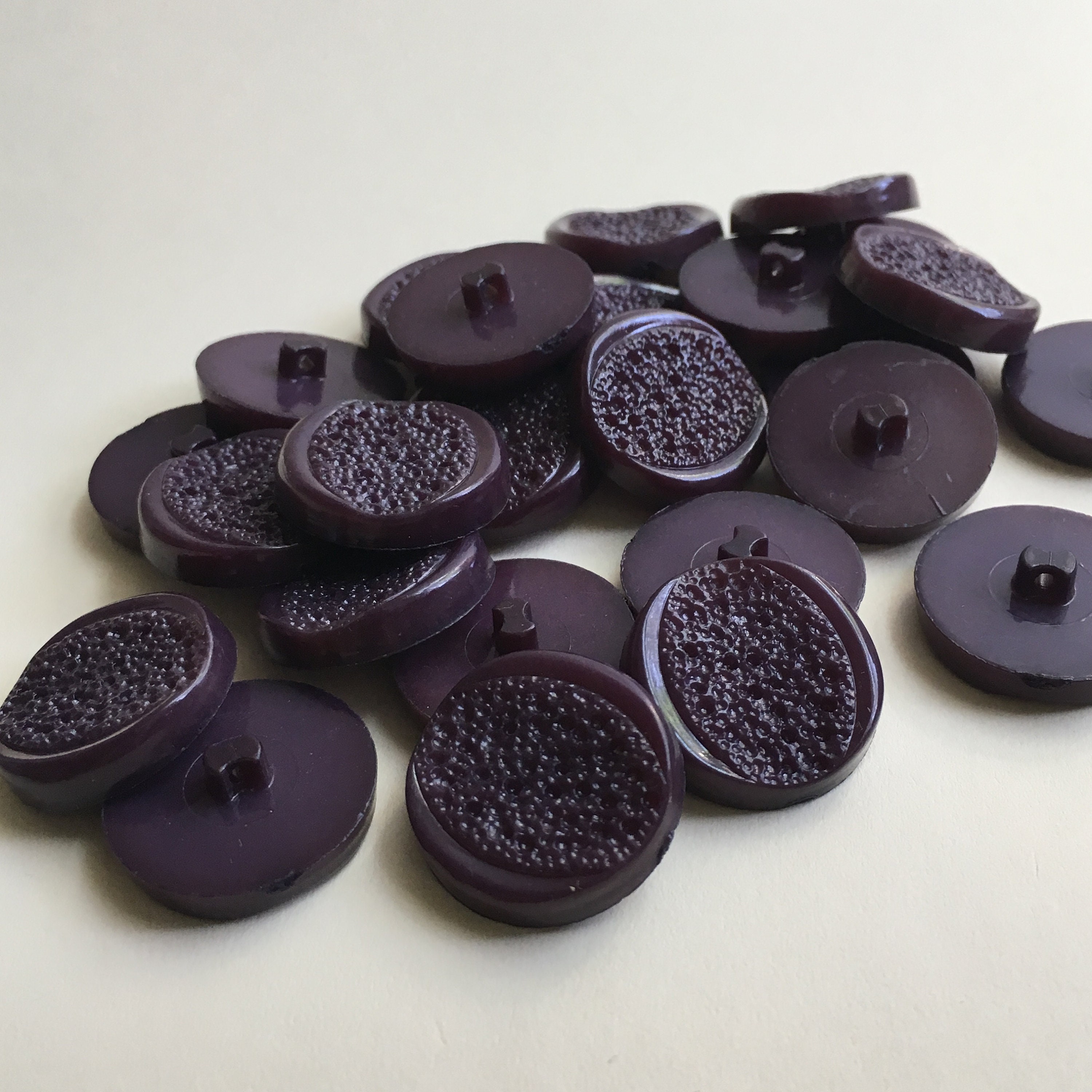 Violet Button Funky Vintage Deep Purple Seventies Self Shank | Etsy