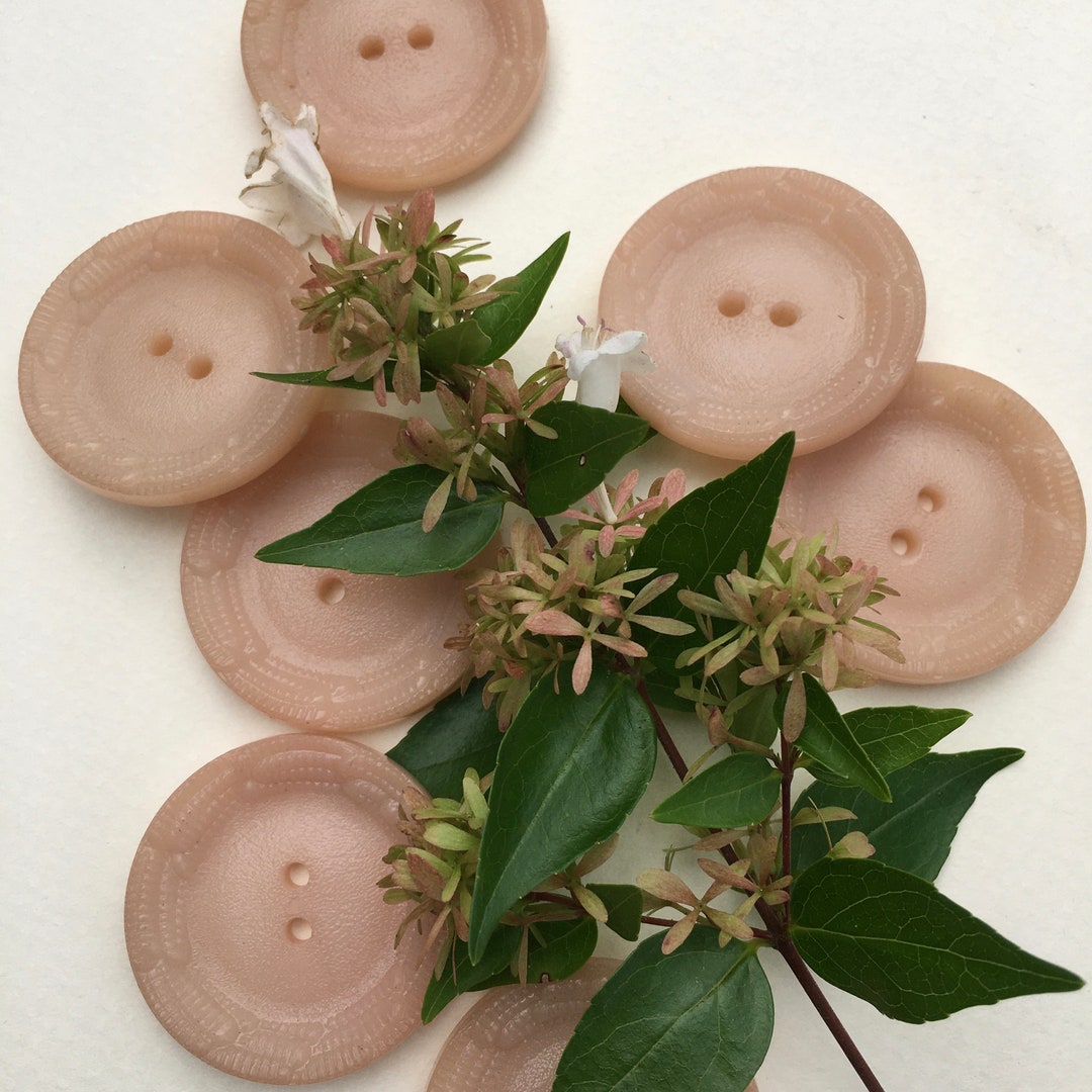 Light Pink Coat Buttons, 6 Large Sweater or Jacket Buttons. 1 3/8" in ...