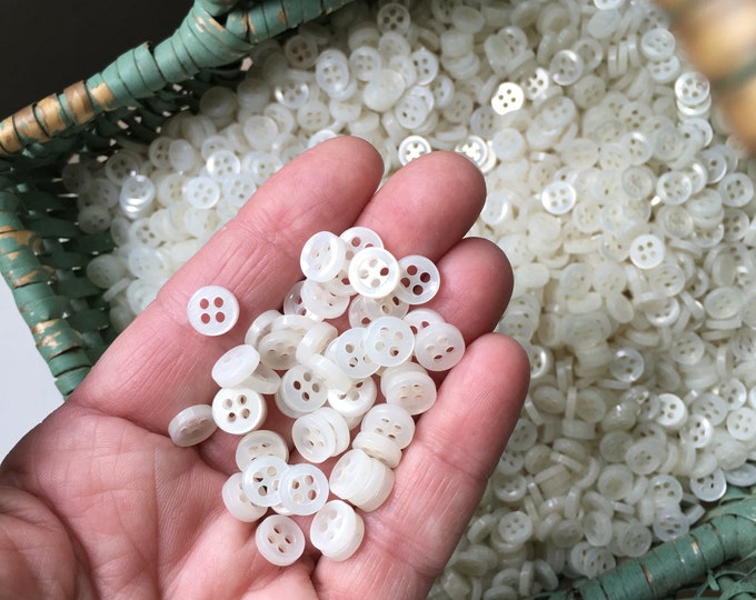 Small Shiny White Vintage Buttons 5/16 in Diameter Lot - Etsy