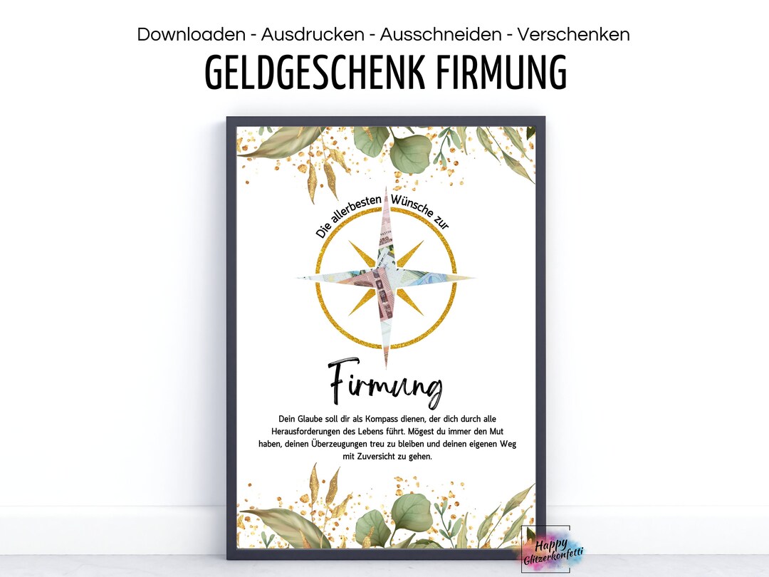 Geldgeschenk zur Firmung "Kompass" Last Minute Idee Geld kreativ ...