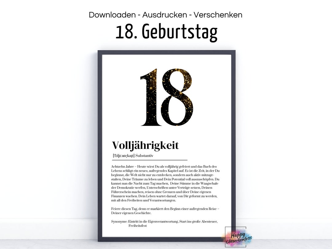 Poster Postcard for 18th Birthday Coming of Age I Definition I PDF ...