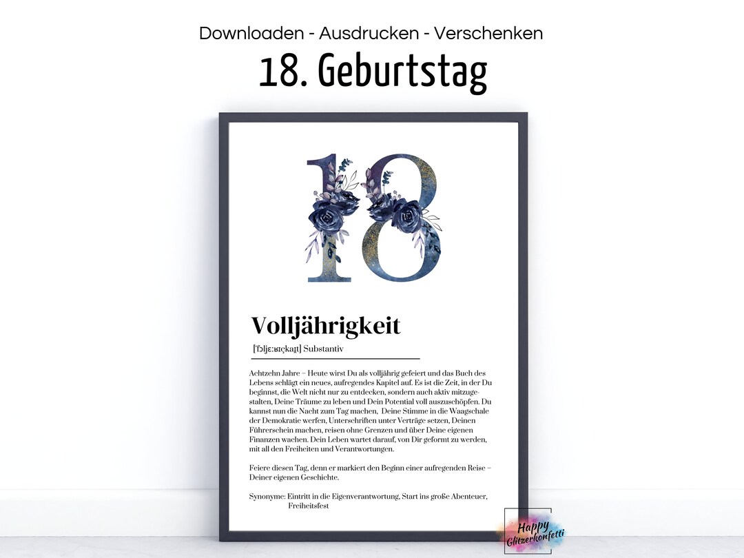 Poster Postcard for 18th Birthday Coming of Age I Definition I PDF ...