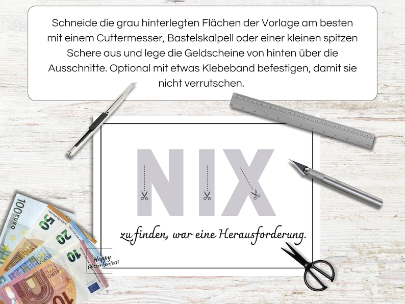 Money Gift "nix", Creative Way to Give Money, Funny Last Minute ...