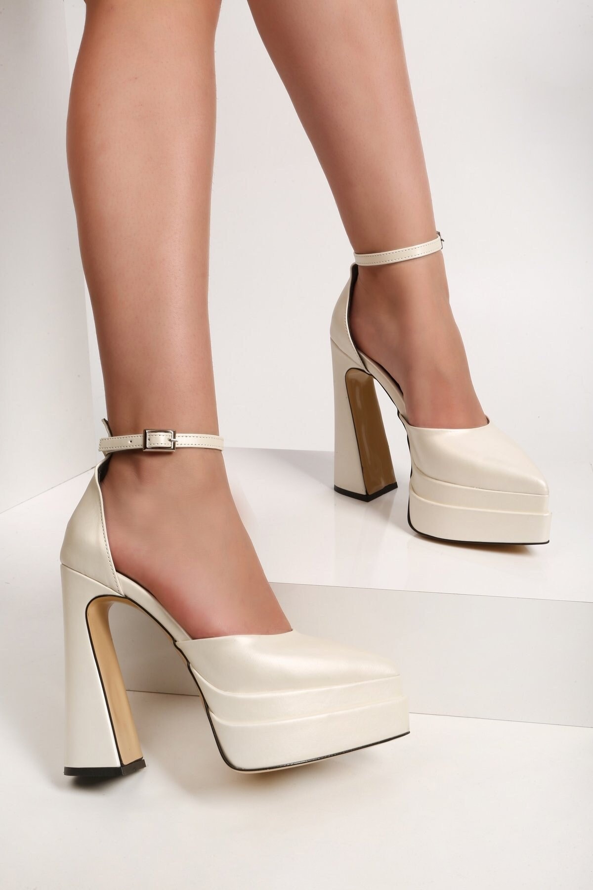 Wedding Sandals, White Bridal Sandals for Bride, High Heel Platform ...